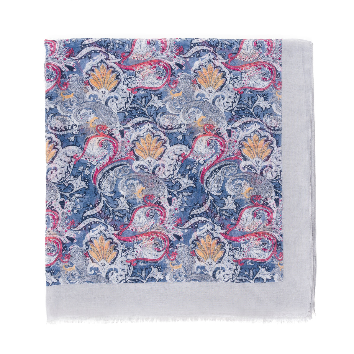 Spanish Design Printed Viscose Scarf (Dark Blue Spanish Pattern ...